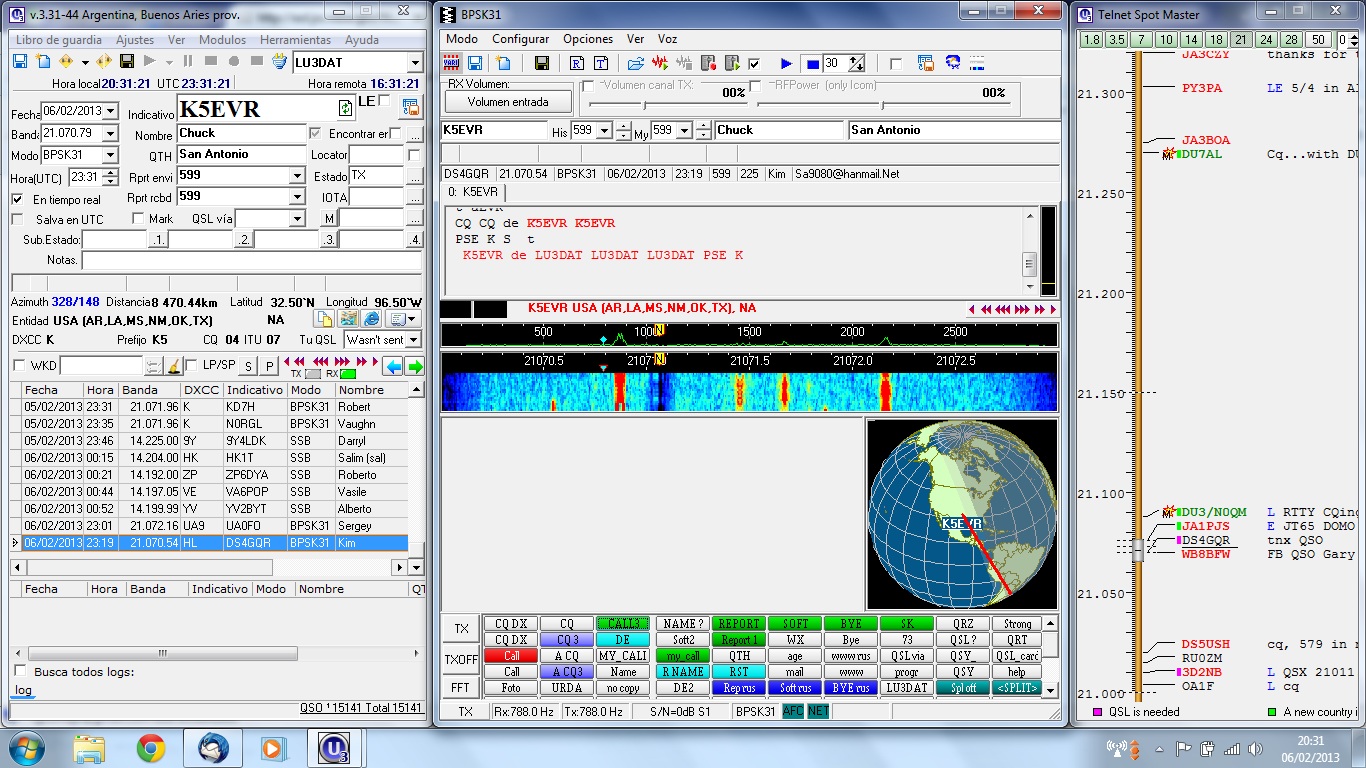 Operando modos digitales - LU1DZ